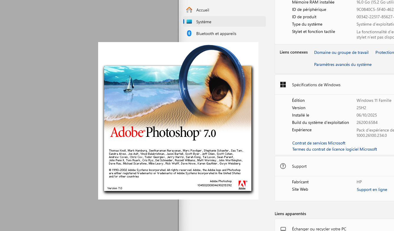 Adobe Photoshop 7.0 est compatible Windows 11 | WindowsFacile.fr